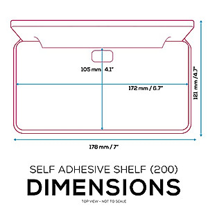 BRAINWAVZ Screwless Extra Wide Floating Shelf Mount for Security Cameras Baby Monitors Speakers Plants Toys & More, Universal Holder Strong Adhesive Easy to Install, 6.7” x 4.1 (SHELF200-Black)