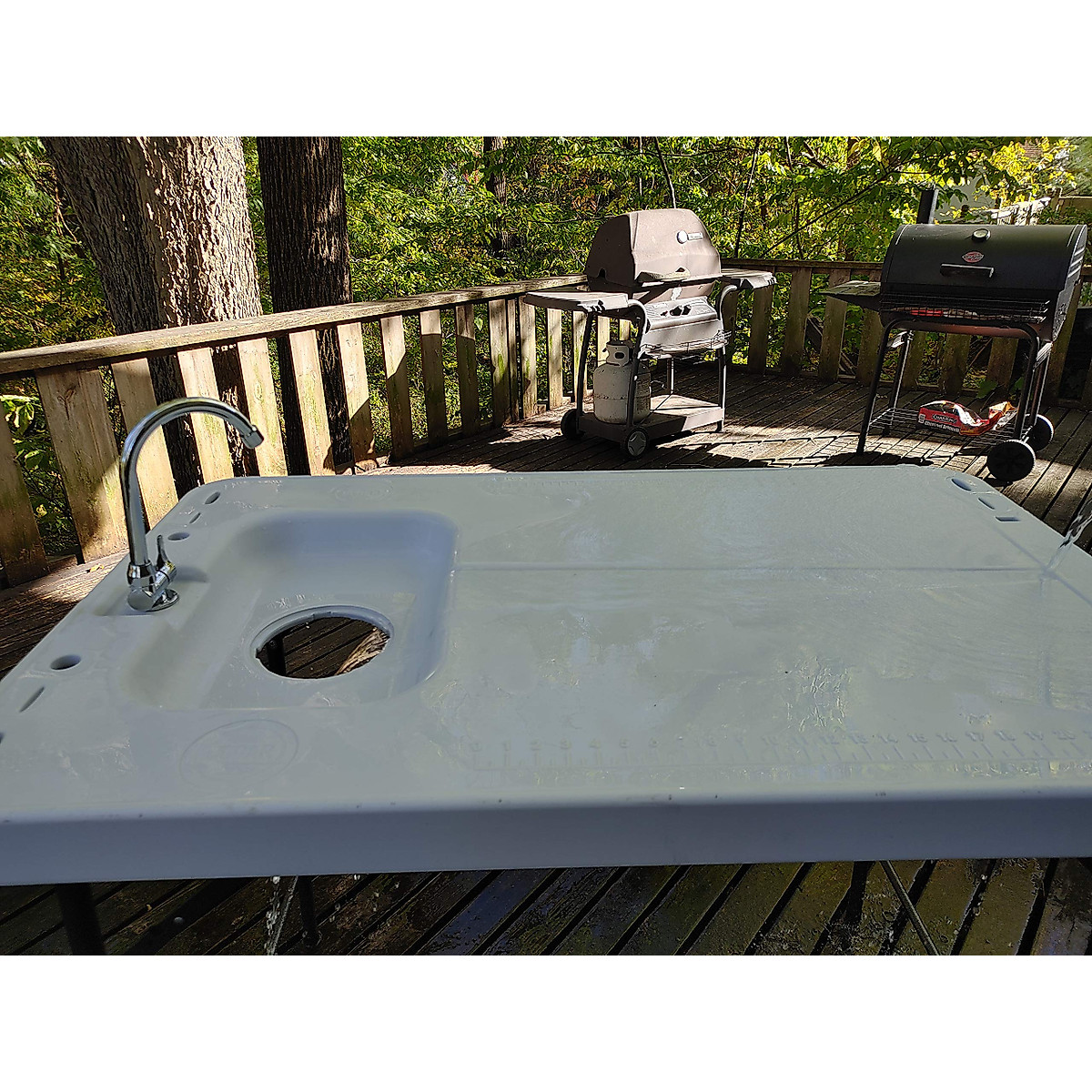 Old Cedar Outfitters Premium, Extra-Large Fish and Game Cleaning Table with Sink and Folding Legs