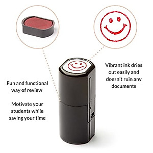 Self Inking Stamps for Teachers, Teacher Stamper for Classroom (Smiley Face)