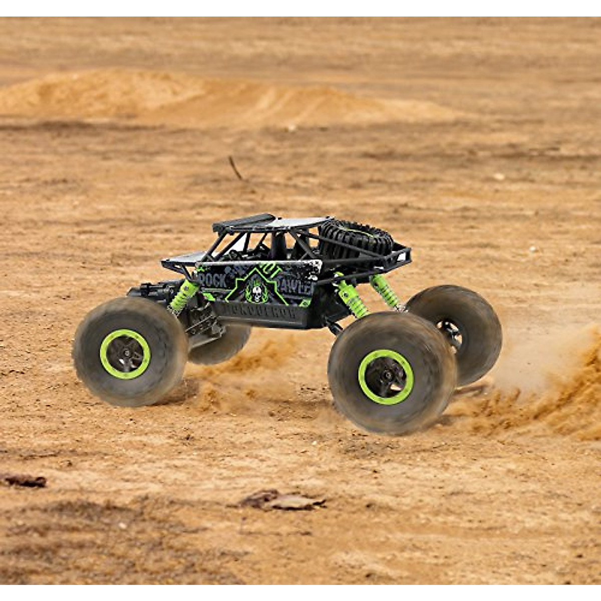 Click N' Play Remote Control Car 4WD Off Road Rock Crawler Vehicle 2.4 GHz, Green