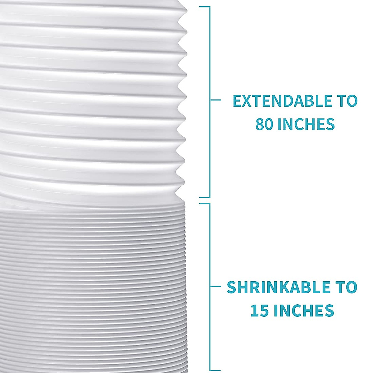 80" Length 5.9 Inch Diameter Portable Air Conditioner Hose, AC Exhaust Hose Anti-Clockwise Thread Air Conditioner Parts Compatible with Haier, Delonghi and More (Anti-Clockwise 5.9 inch)