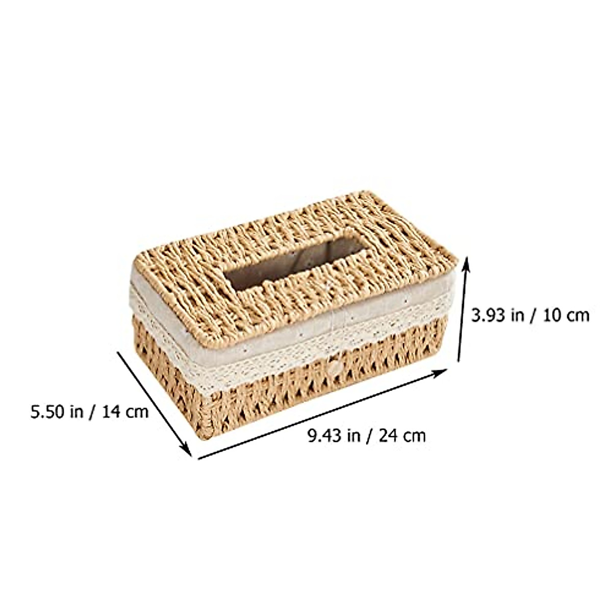 Cabilock Tissue Holders Decorative Woven Tissue Box Cover Rustic Tissue Box Retro Rectangular Rattan Tissue Holder for Disposable Paper Facial Tissues Car Tissue Holder