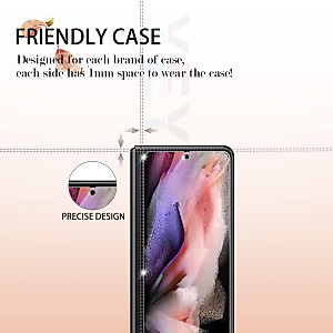 Galaxy Z Fold 3 5G Screen Protector + Camera Lens Protectors By YEYEBF, [2+2 Pack] Full Coverage Tempered Glass Screen Protector for Galaxy Z Fold 3 [Case-Friendly][Anti-Shatter][3D Glass]