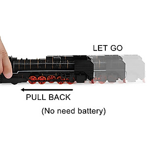 DS. DISTINCTIVE STYLE 1:87 Alloy Steam Locomotive Traction Engine Trains Toy Model with Music Light (Black)