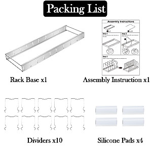 JORETLE Pot Lid Organizer, Pot and Pan Lid Holder Kitchen Pot Lid Rack, Best Organization Tool Suitable for Baking Pan, Cutting Board, Trays (2 PCS, 8 Silicone Foot Covers)