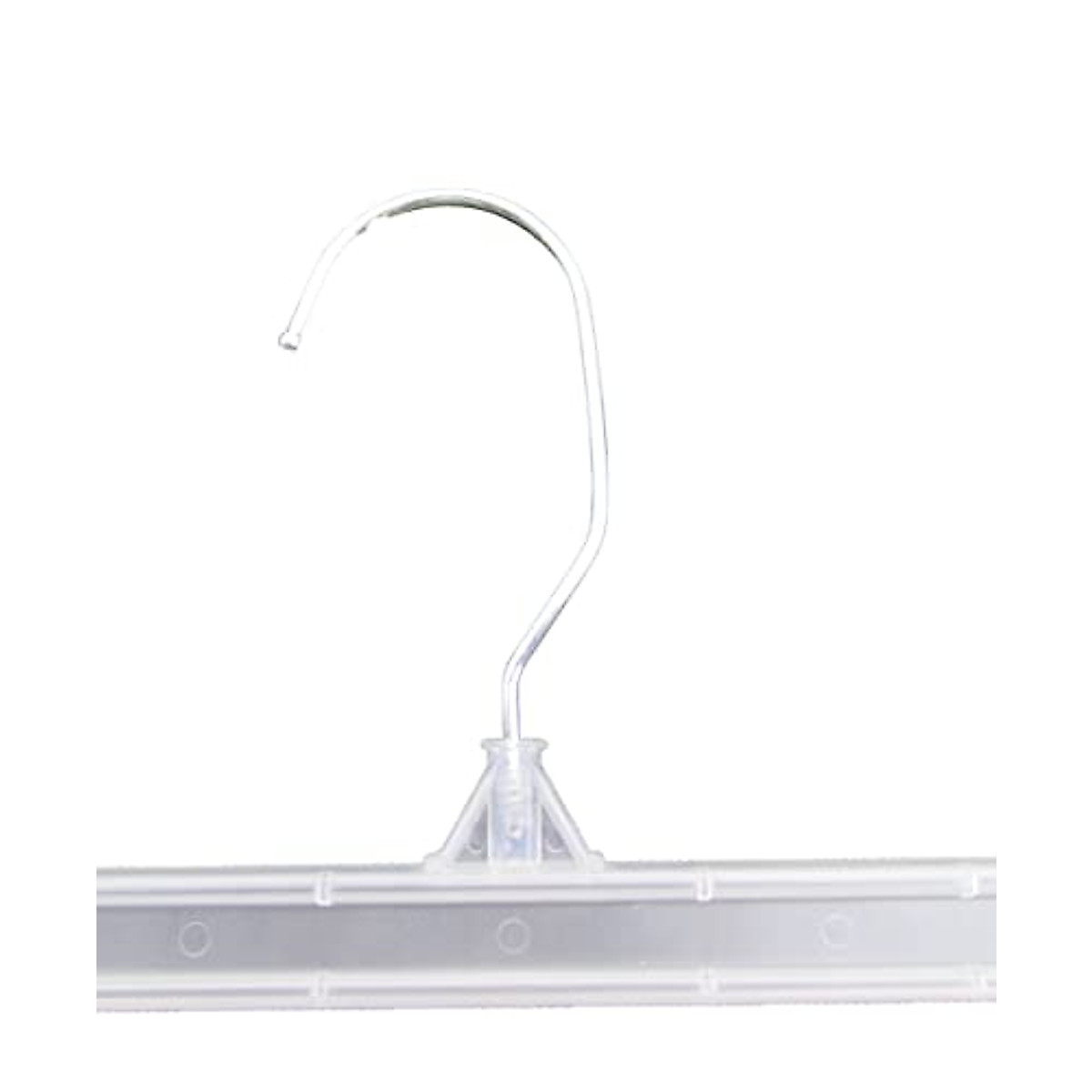 NAHANCO 6012 Plastic Skirt/Pant Hanger with Pinch Grips, Metal Swivel Hook, 12", Clear (Pack of 200)