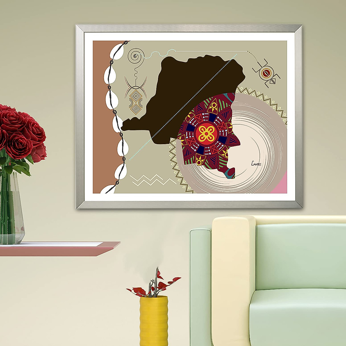 Congo Map Poster Art DRC Central African Decor Design Unframed