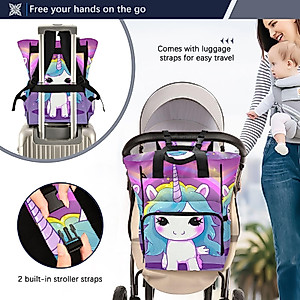 xigua Cute Unicorn Diaper Bag Backpack Multi Function Baby Changing Bags Waterproof Large Capacity Travel Back Pack for Mom Dad