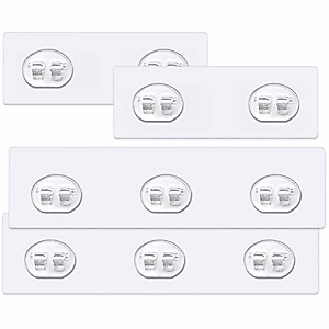 4 Pack Shower Caddy Adhesive Hooks Sticker, 2 Types No Drilling Clear Wall Hanging Hooks for Bathroom Shelf Corner Basket Soap Dish Bath Toilet Kitchen Organizer Accessories, 2 Hooks and 3 Hooks