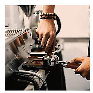 OYSTERBOY 53mm Premium Quality Solid Wood Handle Coffee Tamper Barista Espresso Coffee Powder Bean Tamper Press Hammer Food Grade Stainless Steel Flat Base
