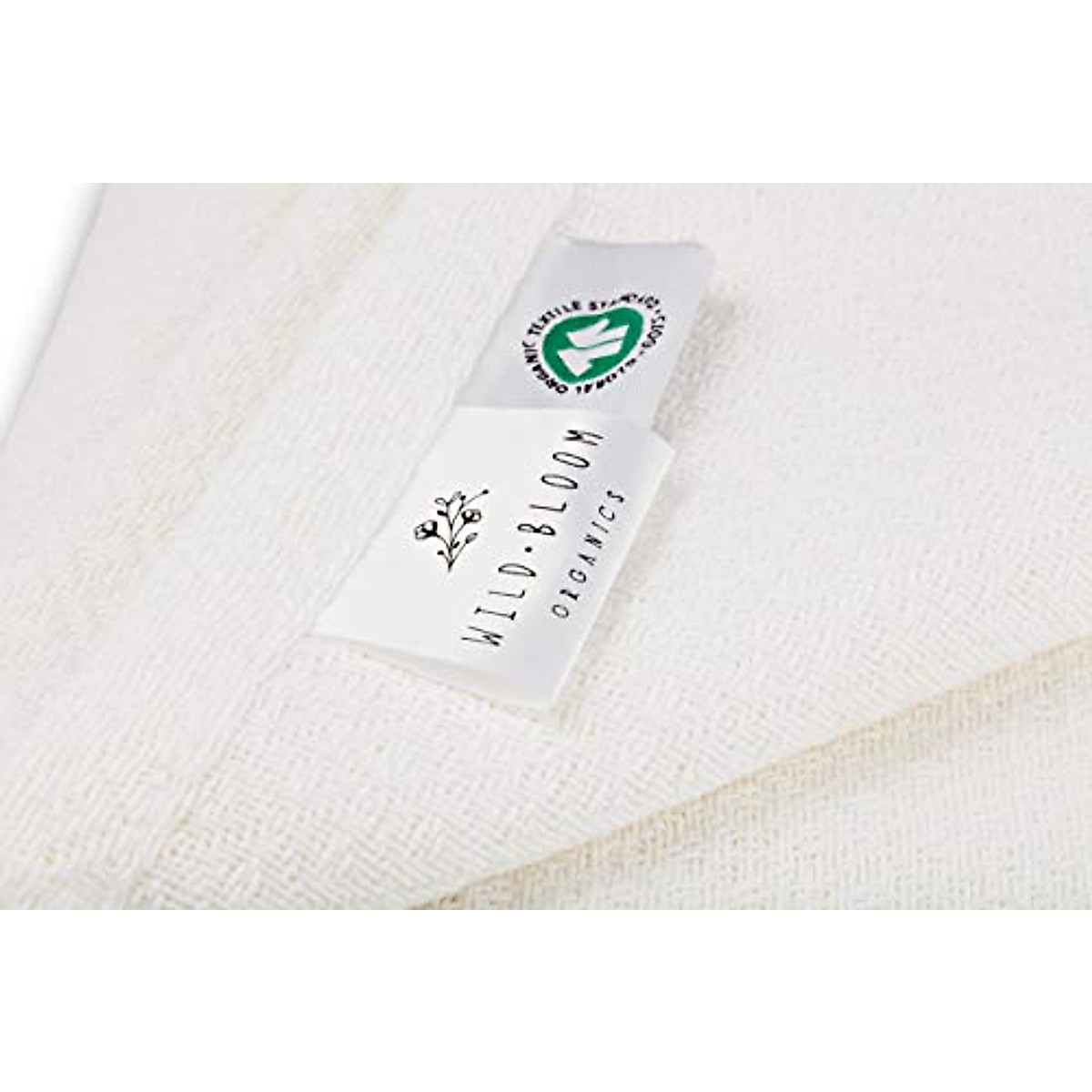 Wild Bloom Organics - 100% Organic Cotton Throw Blanket - 50"x70", GOTS Certified - White, Lightweight, Hypoallergenic