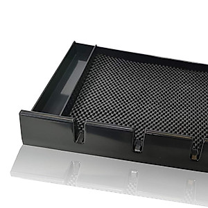 Barber Clipper Tray, Salon Anti-slip Clippers Organizer,Razor Case with 4 Notches Professional Hair Trimmer Holder Hairdresser Stylists Barber Tools Box (Black)