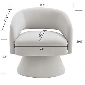 24KF Modern 360 Degree Swivel Accent Chair Armchair, Comfy Velvet Barrel Chair for Living Room Bedroom,Round Swivel Accent Chair Corner Chair for Nursery-Gray