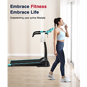 REDLIRO Electric Treadmill Foldable Exercise Walking Machince for Apartment Home/Office Jogging Compact Folding Easy Assembly 12 Preset Program 2 Wheels LCD Display
