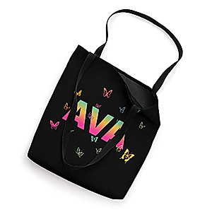 Ava - Beautiful Name with colorful Butterflies Tote Bag