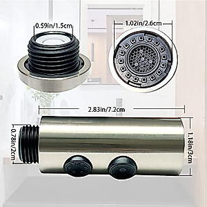 Kitchen Sink Faucet Sprayer Head Attachment, 2 Functions Pull Out Spray Head for Kitchen Faucet, Pull Down Faucet Head Replacement, Kitchen Tap Sprayer, Sink Sprayer Head Nozzle, G1/2 Male Connector