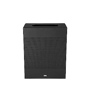 Rubbermaid Commercial Products Silhouettes Trash Can, 40-Gallon, Black, Steel Modern Look, Heavy Gauge Garbage Can/Waste Basket for Outdoor/Indoor Spaces
