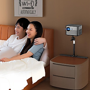 Plug-in Projector Stand Bedside Sofa Projector Mount Base Ballhead 360 Degree Adjustable Table Side Projector Bracket Holder for Nebula XGIMI VANKYO Jinhoo AuKing Epson and Most Video Projectors