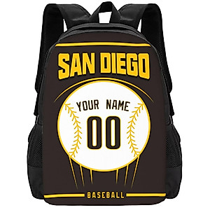 ANTKING San Diego Backpack Custom any Name and Number School Backpack for Men Youth Gifts