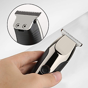 WZGZFER Hair Clippers Professional Trimmer Kit Cordless Barber Clipper with 6 Adjustable Guide Combs Rechargeable Hair Trimmer Set, Hair Cutting Machine Grooming Kit for Men/Kid/Baby (Silver)