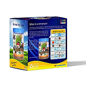 EZ Learning Kits BioResearch LED Lighted Terrarium Kit - Premium Quality, Crystal-Clear See-Through jar, for a Scientific Mind, 1 Count (Pack of 1)