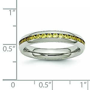 IceCarats Stainless Steel 4mm Yellow Cubic Zirconia CZ Ring November Birthstone Jewelry Size 8