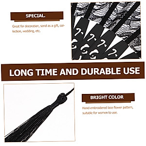 Dance Fans Hand Fan Foldable Sequin Folding Fans Silk Fans Chinese Folding Fan Tassel Fan Spanish Hand Fans Retro Folding Floral Hand Fans Lace Victoria Miss