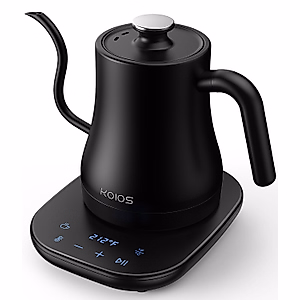 Gooseneck Electric Kettle with Temperature Control, 27oz/0.8L Fast Heat Electric Kettle for Pour Over Coffee/Tea, Auto Shut Off & Boil-Dry Protection, 4hrs Keep Warm, Stainless Steel Inner,Matte Black