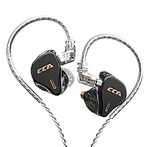 CCA CS16 in-Ear Monitors, 16BA Reference HiFi Stereo IEM Wired Earphones/Earbuds/Headphones with Detachable Cable 2Pin for Musician Audiophile (Without Mic, Black)