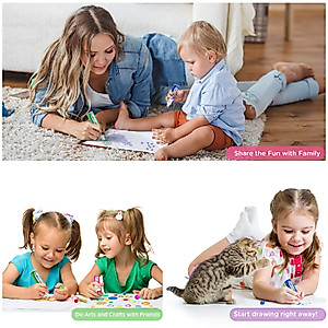 Ohuhu Washable Dot Markers for Toddler 12 Colors Bingo Daubers 40 ml (1.41 oz) with 30 Pages Kids Activity Book for Kids Children (3 Ages +) Preschool Non-Toxic Water-Based Dot Art Markers