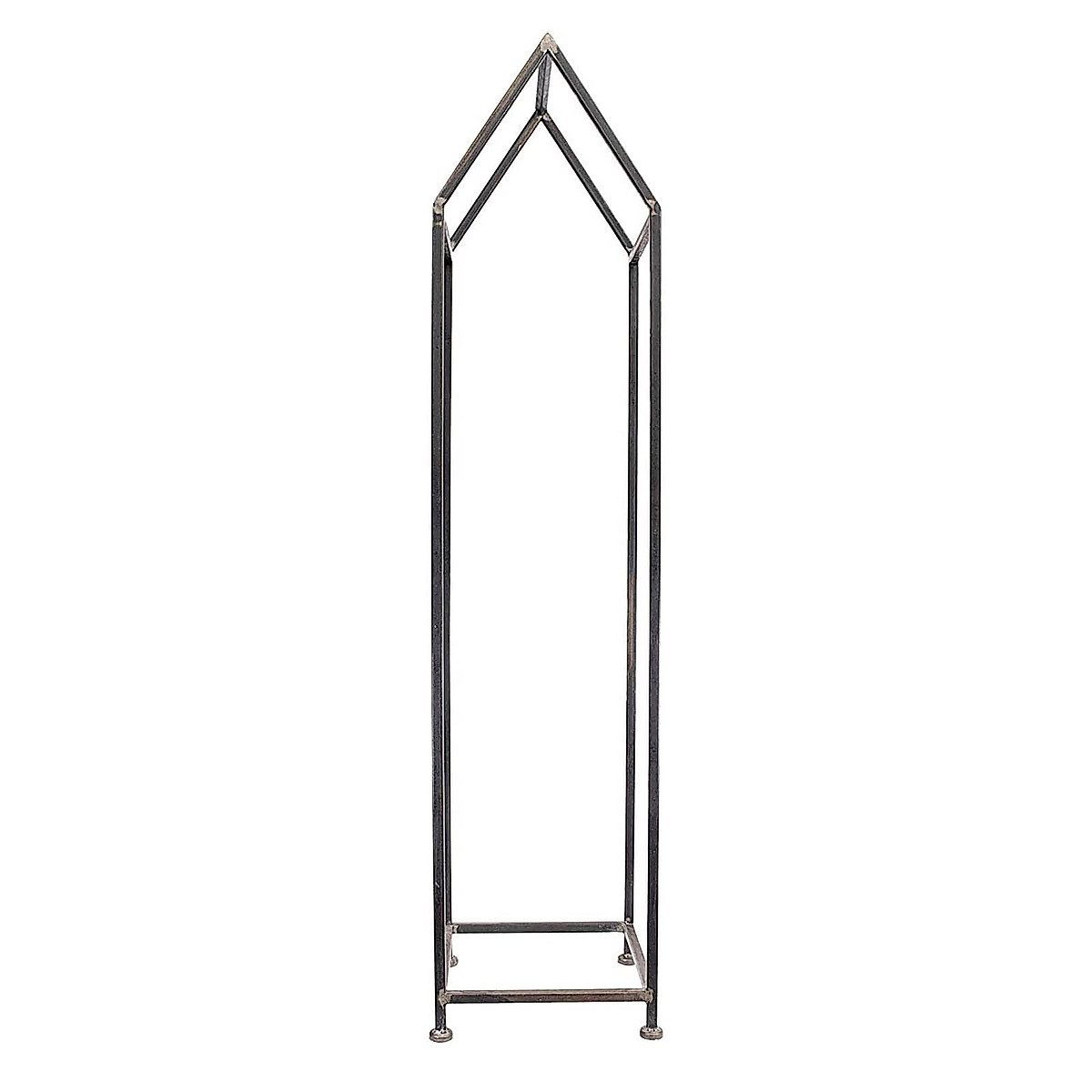 Decorative House-shaped Modern Firewood Rack, Tall Log Stacking Aid for In-and Outdoor Use, Metal Log Rack with Handle