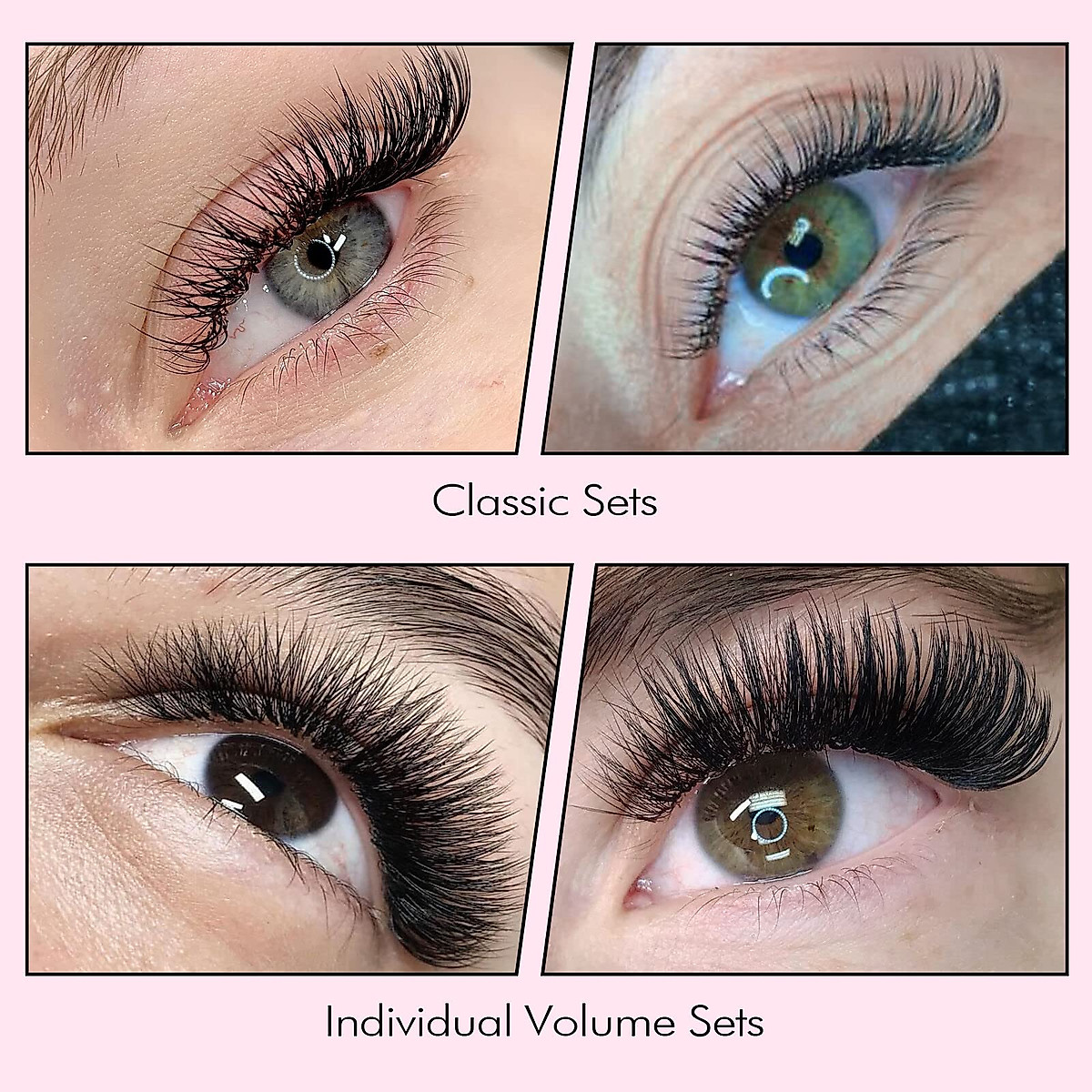 ALLOVE Eyelash Extension Classic Lash Extensions 0.15 D Curl 8-15mm Mixed Tray Premium Silk Individual Volume Lash Extensions Lash Trays for Lash Extensions Supplies Single Eyelash Extensions