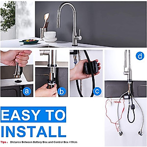 Touchless Kitchen Faucet,Touch Faucet for Kitchen Sink with Pull Down Sprayer, Kitchen Sink Faucets with Pull Out Sprayer,Brushed Nickel Stainless Steel Kitchen Faucets