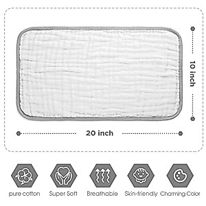 MUKIN Baby Burp Cloths Sets for Unisex Newborn Burping Clothes 6 Pack Bibs Rags for Boys and Girls (Grey)