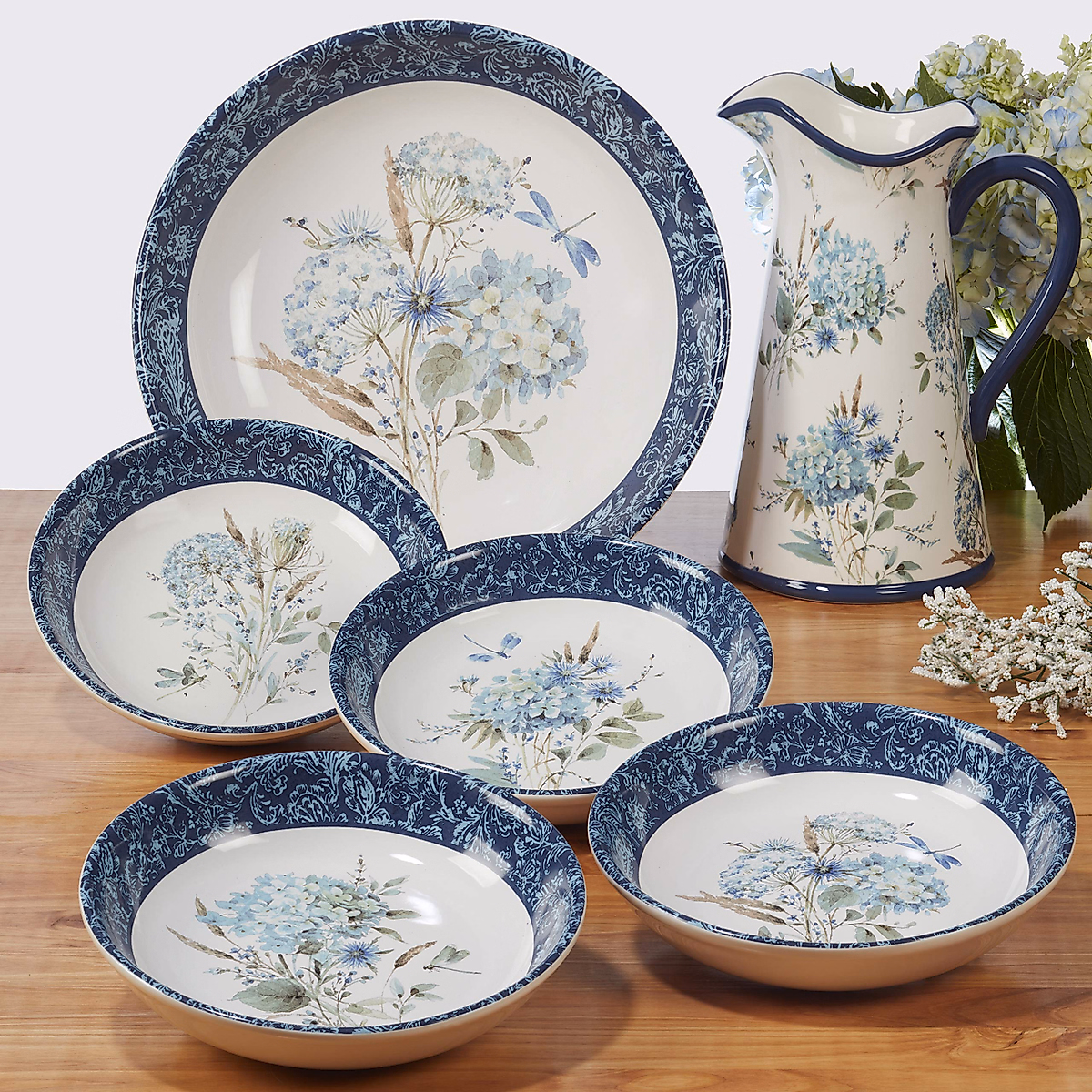 Certified International Bohemian Blue 24 oz. Soup/Cereal Bowls, Set of 4, Multicolor