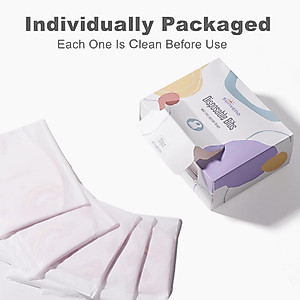 SUNVENO Disposable Bibs, Cute Baby Bib Waterproof for Toddlers with Adjustable Fastener, Individual Packaged, 60 Pieces