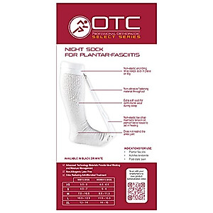 OTC Night Sock, Plantar Fasciitis, Achilles Tendonitis, Step Arch Tight Calf Muscle Support, Black, X-Small