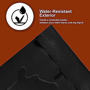 Sorfey Felt Lined Dining Table Leaf Storage Bag with Velcro Closure, Water Resistant and Scratch Resistant, 52" x 24", Black…