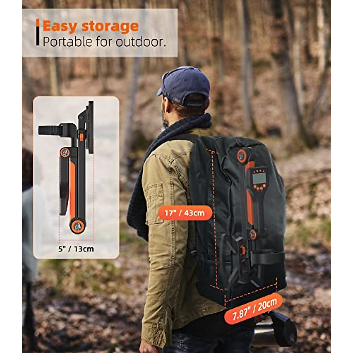 Foldable Metal Detector for Adults & Kids Beginners, 28" to 48" Adjustable LCD Display Metal Detector Kit with Sand Scoop Headphones, IP68 Waterproof, Lightweight Easy to Use