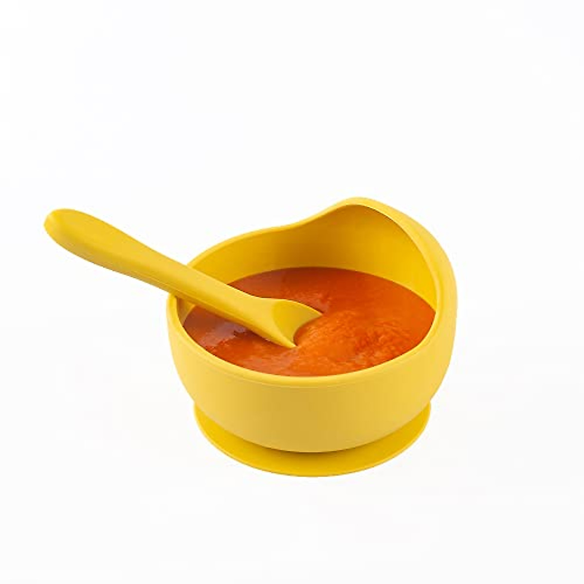 4 Pieces Silicone Baby Spoons and 1piece Silicone Bowl Kids Utensils Self Feeding Supplies First Stage Baby Heat Resistant Food Spoon Safe Infant Baby Spoon for Over 6 Months Babies Boy Girl Toddlers