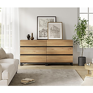 WAMPAT Dresser and Nightstand Set of 3, 63 Inches Dresser with 6 Drawers, 2 Nightstand with Drawer and Cabinet for Bedroom, Bedroom Furniture Set, Oak