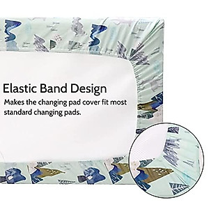 Mountain Baby Changing Table Pad Cover for Boys and Girls, Diaper Changing Pad Cover Sheets for Newborn Infant, Washable, Soft Breathable