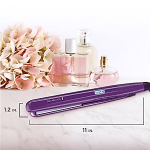 Remington S5500 1" Anti-Static Flat Iron with Floating Ceramic Plates and Digital Controls, Hair Straightener, Purple