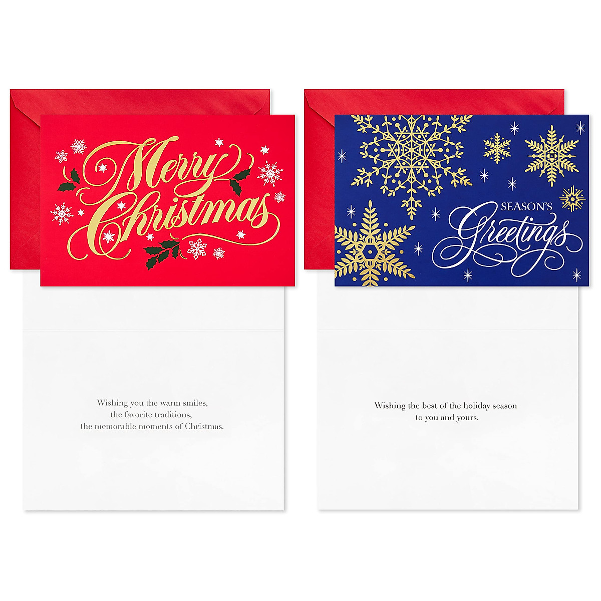 Hallmark Boxed Christmas Cards Assortment, Gold Foil Classic (6 Designs, 36 Cards with Envelopes)
