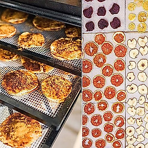 6 Pieces Silicone Dehydrator Sheets,Non-stick Food Fruit Dehydrator Mats,Reusable Steamer Mesh Mat,for Food Dehydrator/Freeze Dryer(12x13 inch)