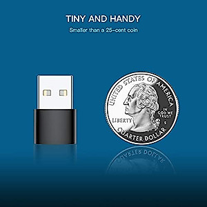 USB C Female to USB Male Adapter 4 Pack,yootech Type C to USB Adapter,USBC Charger Converter for iPhone 14 13 12 Mini Pro Max 14 Plus,Samsung Galaxy S22,i-Watch Series Ultra 8 7,iPad,AirPods Pro,Black