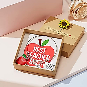 Best Teacher Gifts for Women Teacher Appreciation Gifts, End of Year Teacher Gifts from Student, Thank You Teacher Gifts Basket Daycare Teacher Gift, Funny Teacher Gift Set with Wine Tumbler Bracelet
