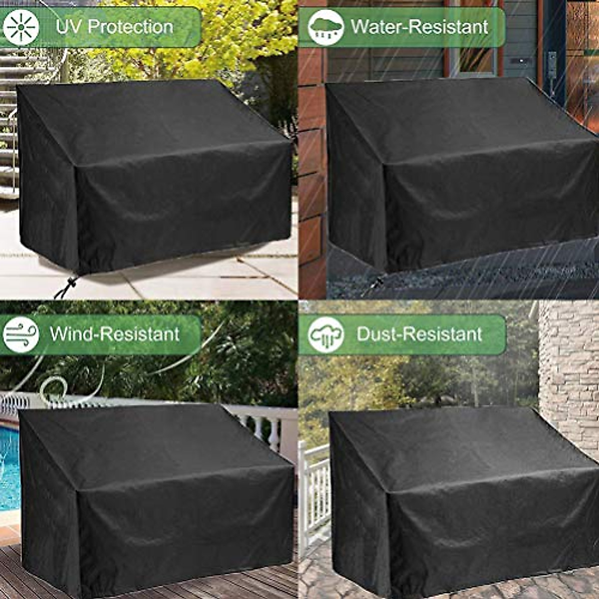 Amosfun Potting Bench Patio loveseat Cover Storage Box Waterproof Garden Benches for Outdoors- Outdoor Waterproof Park Seats Cover- Garden Bench Oxford Cloth Cover