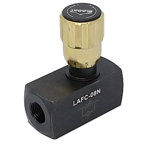 Hydraulic in-Line Adjustable Variable Flow Control Valve w/Free Rev Flow, 1/2” NPT