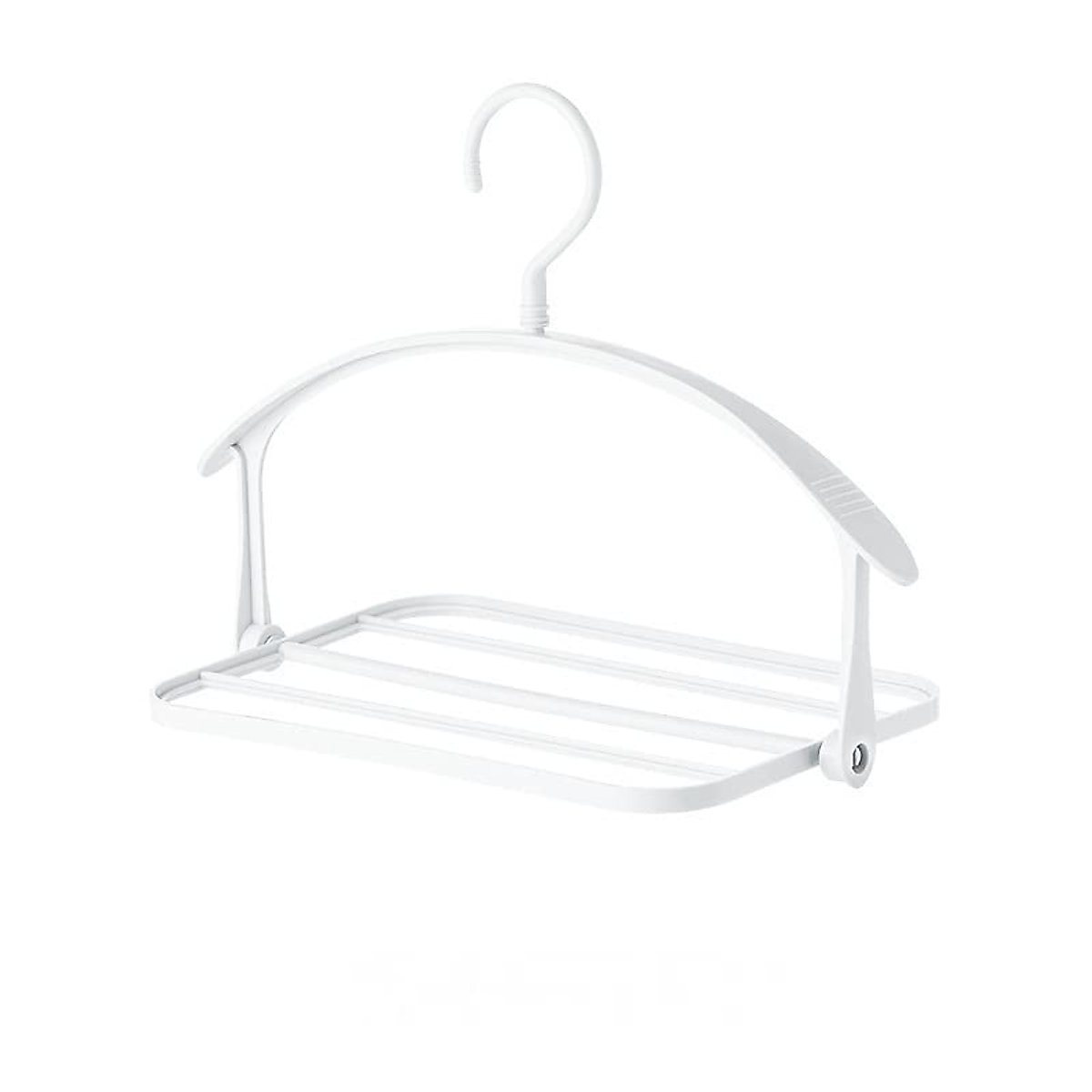 2 Multi-Functional Multi-Layer Reversible Drying Rotating Hangers for Household use, Widened Shoulders, Thickened Storage Folding Pants Rack, Dry and Wet-White